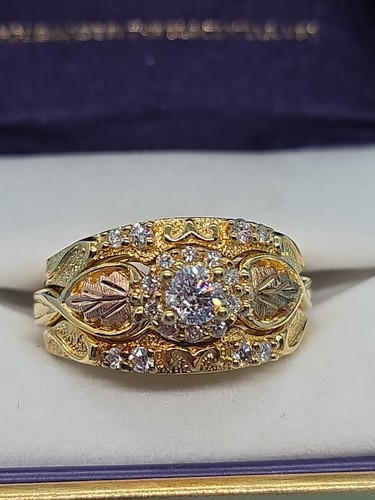 Black Hills Gold Wedding Set with 1/4 carrot diamond | eBay