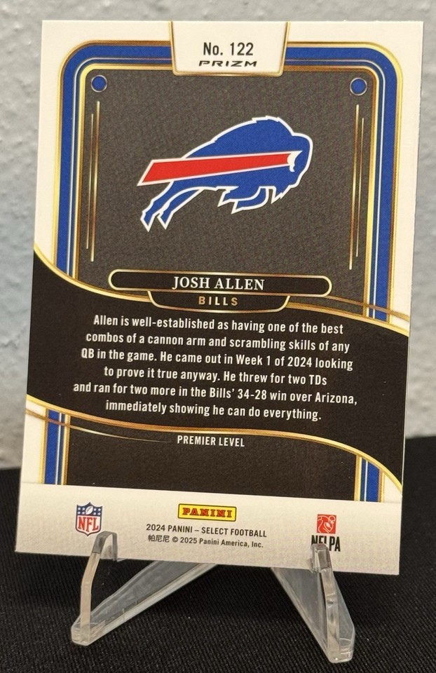 2024 Panini Select - Premier Level Josh Allen #122 Red & Blue Shock ...