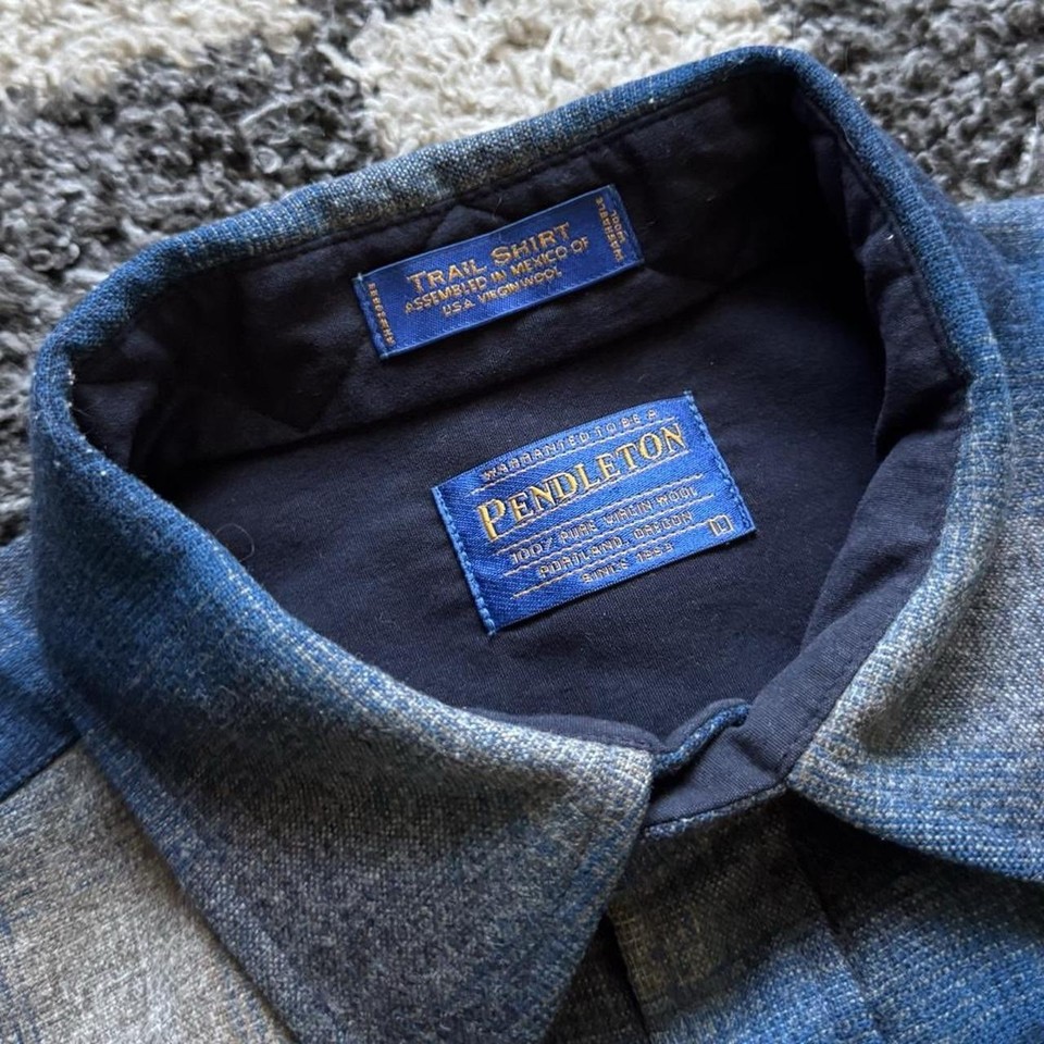 Pendleton Mens Plaid Elbow Patches Trail Shirt Large Long Sleeve Button ...