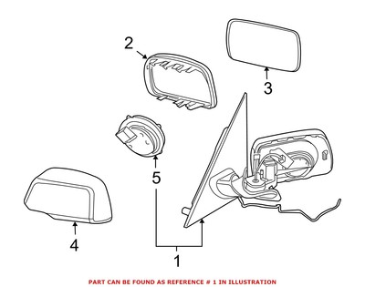 Genuine OEM Front Driver Left Door Mirror Housing For BMW 51167039897 ...