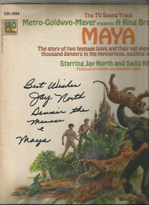 Jay North Autographed “Maya” SIGNED RECORD COVER, RECORD AND SIGNATURE ...