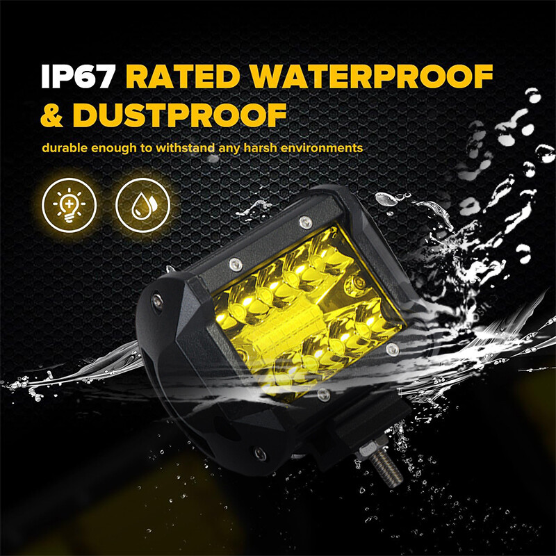 2pcs 4" Yellow LED Work Lights Spot Pods OffRoad Truck ATV UTV Driving ...