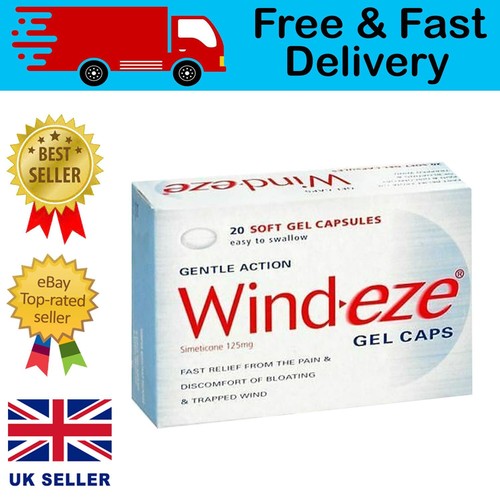 Wind-Eze Gel Capsules for Bloating & Trapped Gas Capsules 20 UK Seller ...