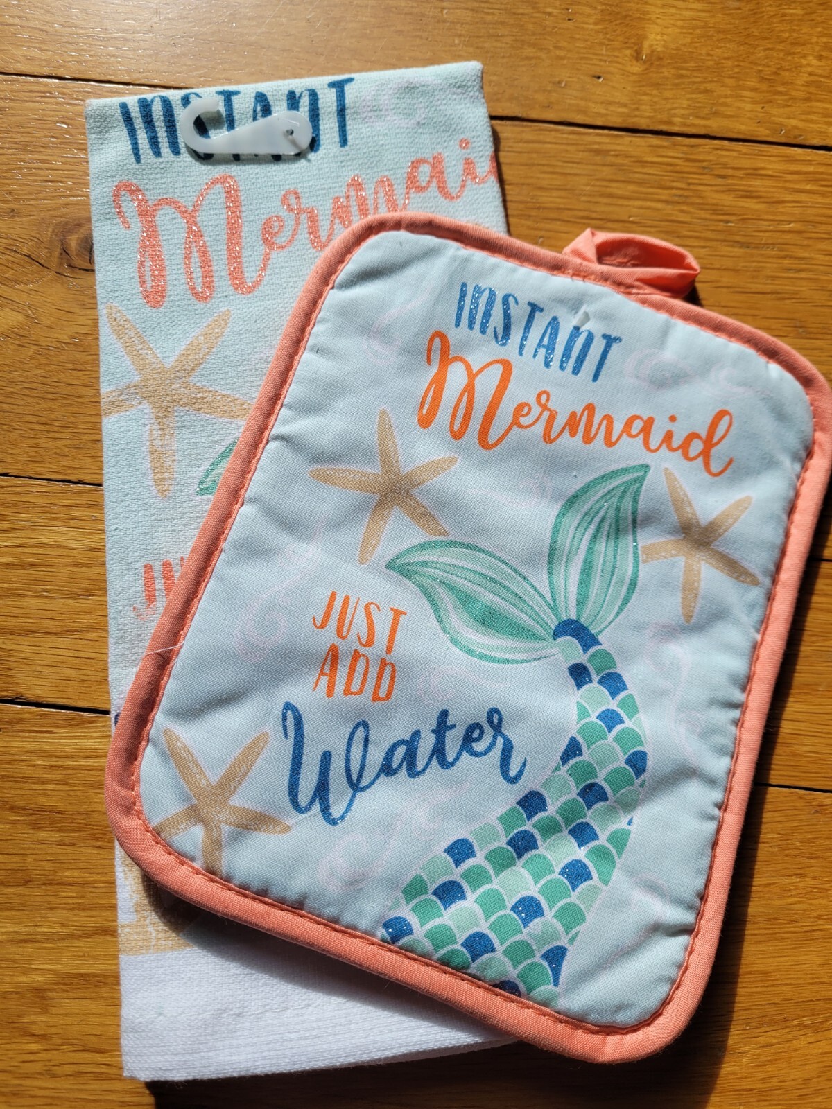 Mermaid Kitchen Towel and Pot Holder Set "Instant Mermaid, Just Add ...