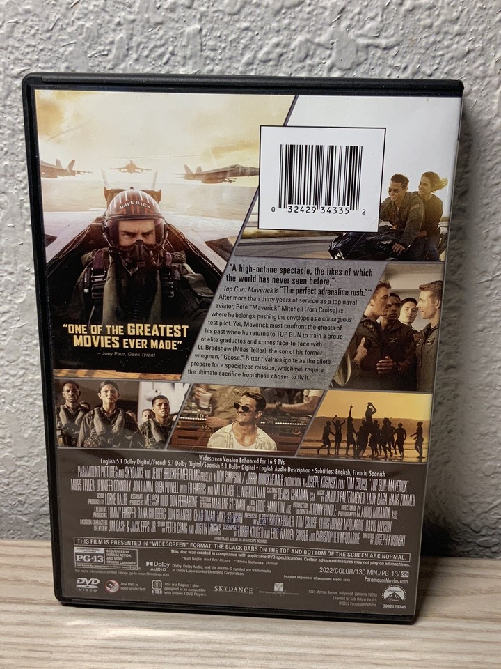 TOP GUN: MAVERICK (2022 DVD) ACTION / ADVENTURE 32429343352 | eBay
