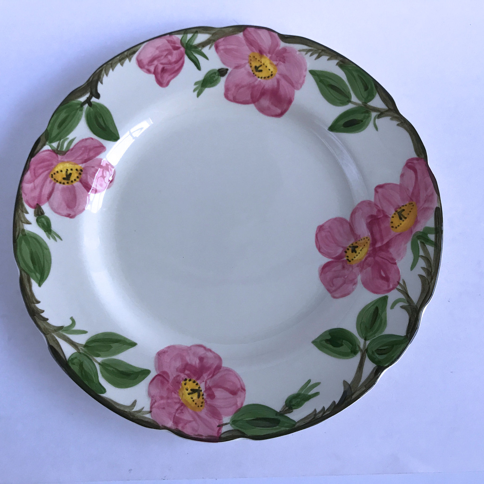Franciscan Desert Rose Dinner Plate Black Interpace Big F Backstamp 10 ...