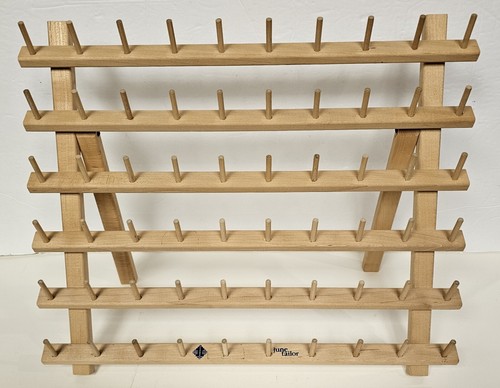 June Tailor 60 Sewing Thread Spool Holder Wood Standing Rack Folding ...
