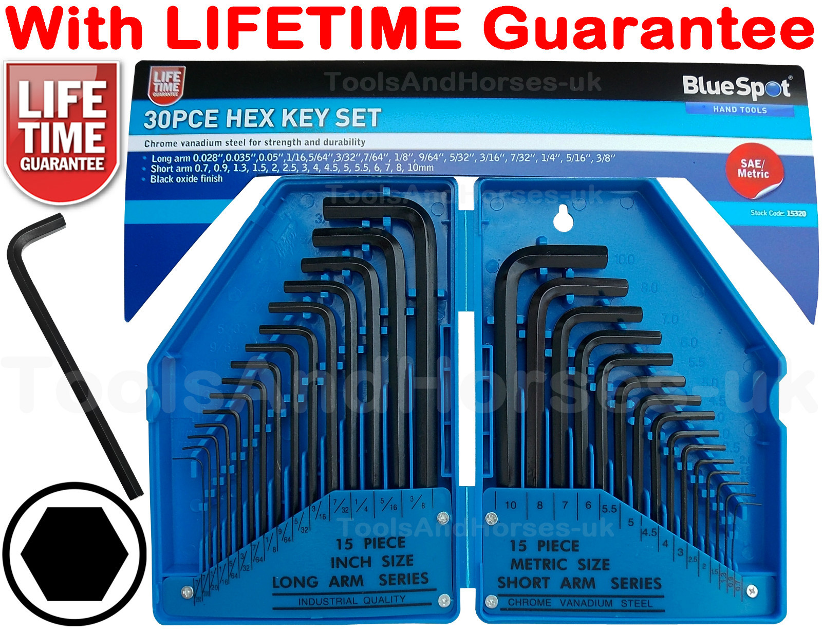 30 PIECE HEX KEY SET 30 PIECE ALLEN ALAN ALLAN KEY SET Long Arm Hex ...
