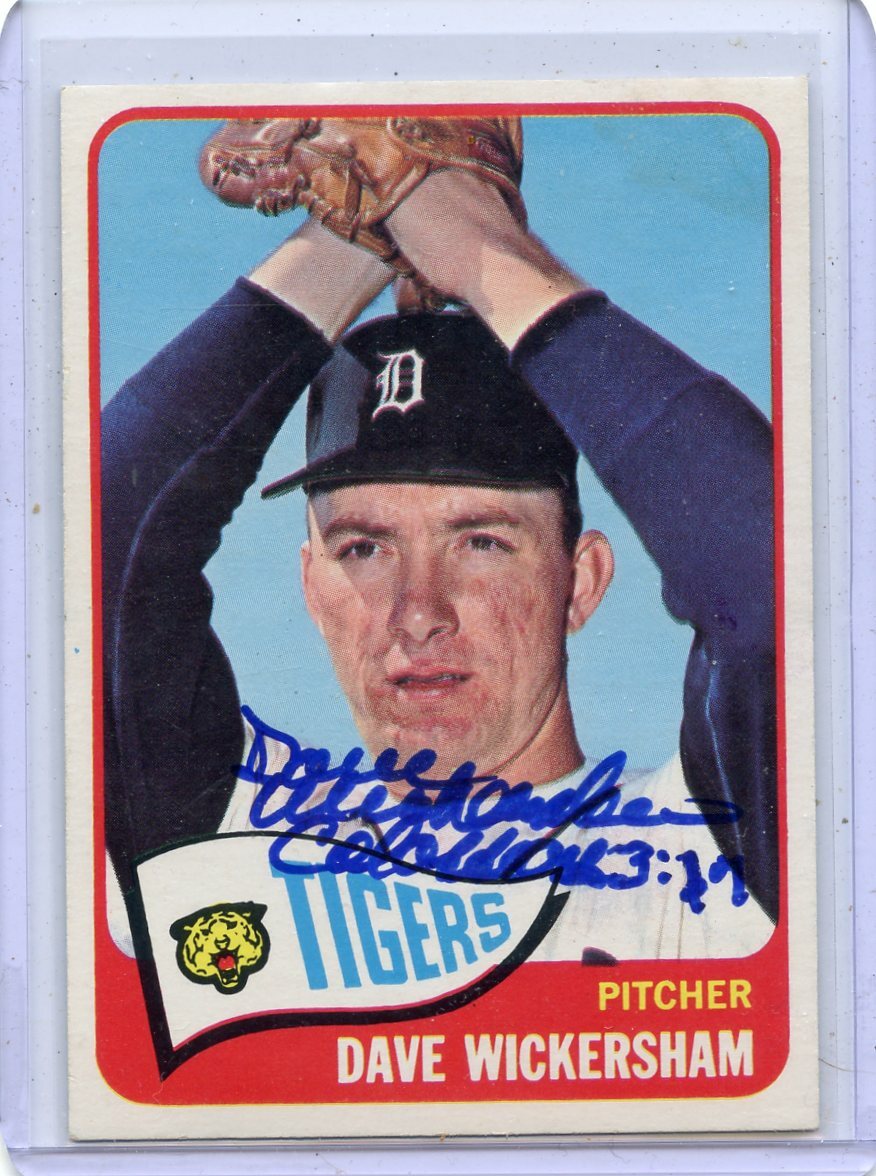 1965 TOPPS BASEBALL #375 DAVE WICKERSHAM AUTOGRAPH, DETROIT TIGERS ...
