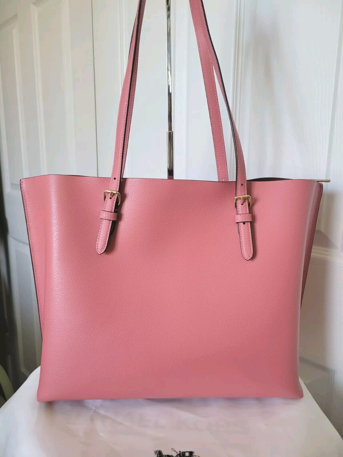 NWOT COACH MOLLIE 1671 Double Face Leather TAFFY PINK LARGE TOTE ...