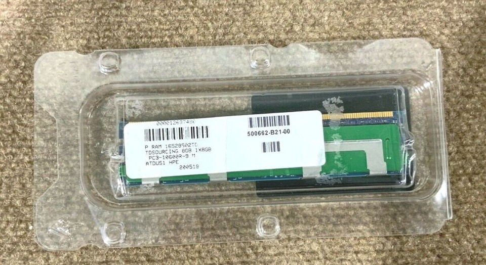 HP 8GB PC3-10600 DDR3 ECC SDRAM DIMM 500662-B21 ️️ ️️ NEW! Open Box ...