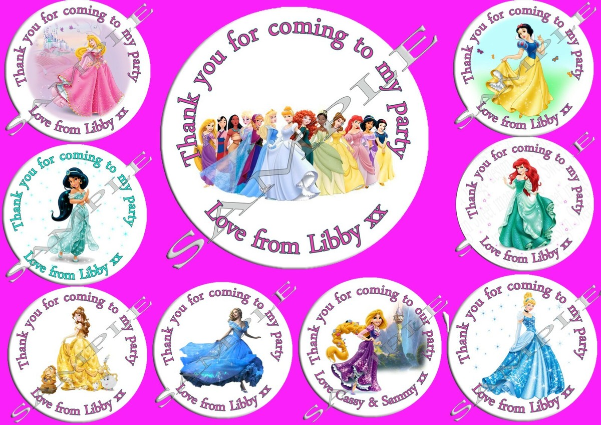 Princess Birthday Stickers Thank You Stickers | Princess Castle Theme