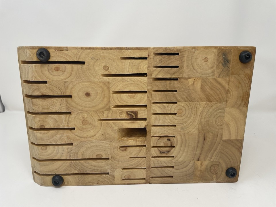 Ronco SIX STAR Cutlery 30 Slot Knife Block Solid Wood Labeled Slots ...