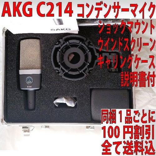 AKG C214 Condenser Microphone Used with Shock Mount Wind Screen Case | eBay