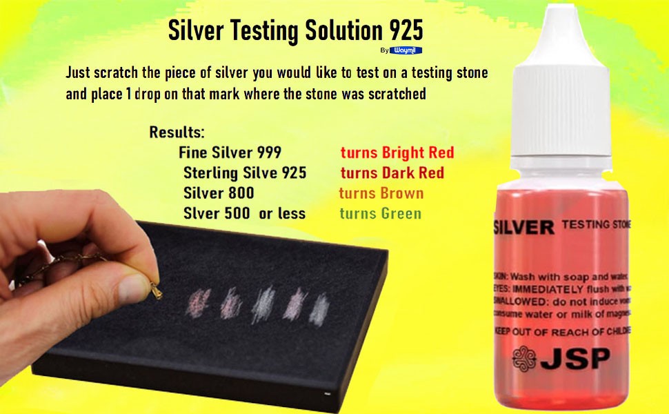 3 Bottles Silver Test Acid Testing Sterling Jewelry Solution Liquid ...