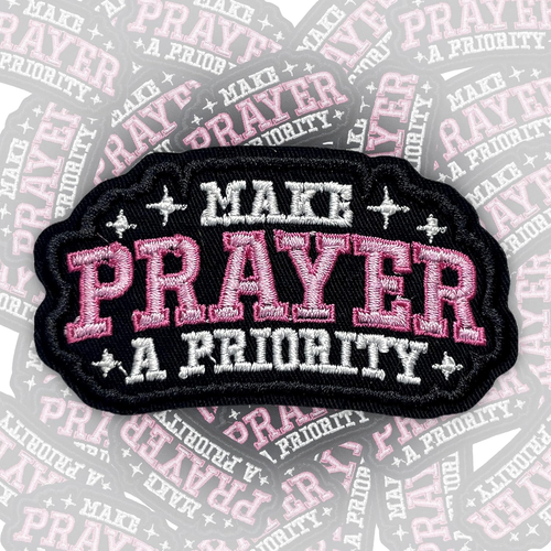 Make Prayer a Priority Patch 3 Inches Funny Christian, Bible Verse ...
