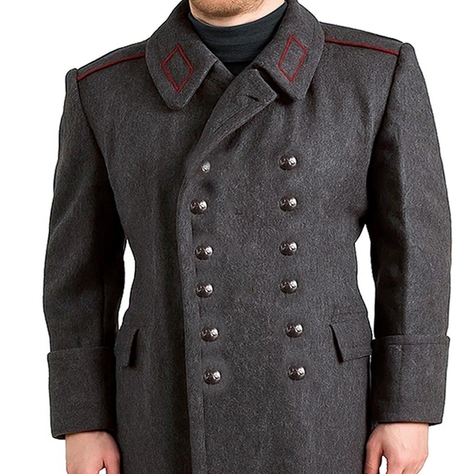 Bulgarian Style Men's Wool Trench Long Coat Military Style Heavy Winter ...