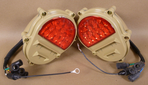 (2x) Humvee M998 FMTV M35 M939 Tan LED Rear Stop Tail Light Interlog ...