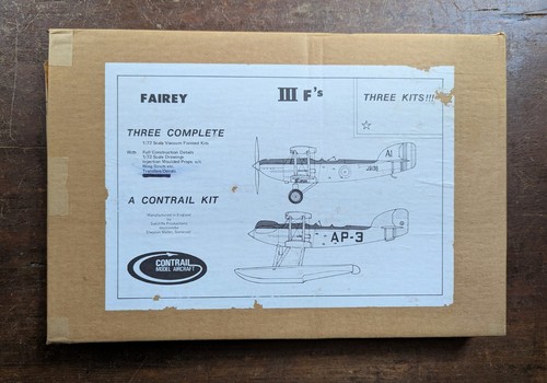 RARE & SEALED CONTRAIL FAIREY III F's VAC-FORMED MODEL PLANE KIT - 1:72 ...