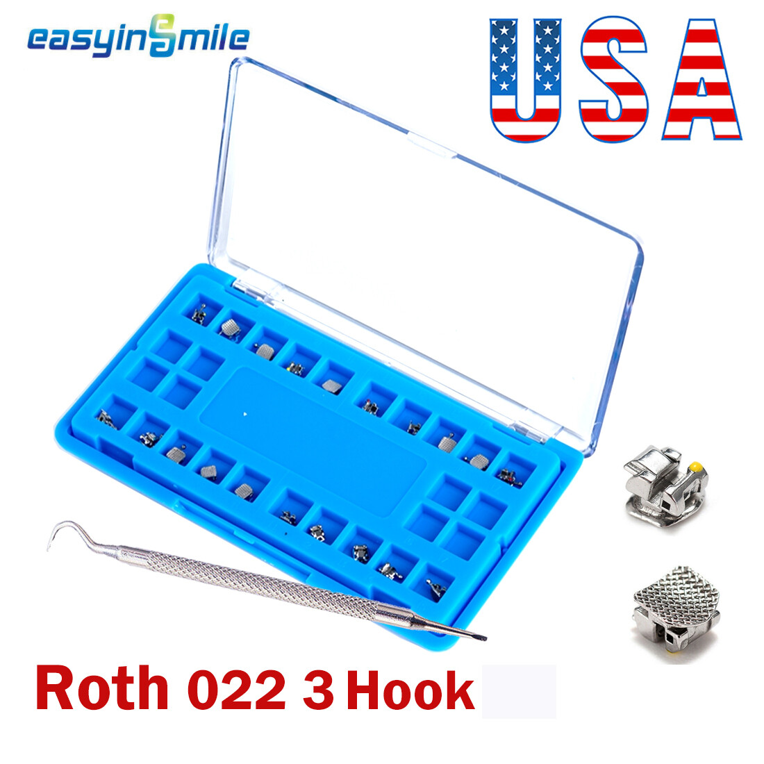 Ceramic Orthodontic Brackets 1x Dental Orthodontic Metal Self-ligating ...