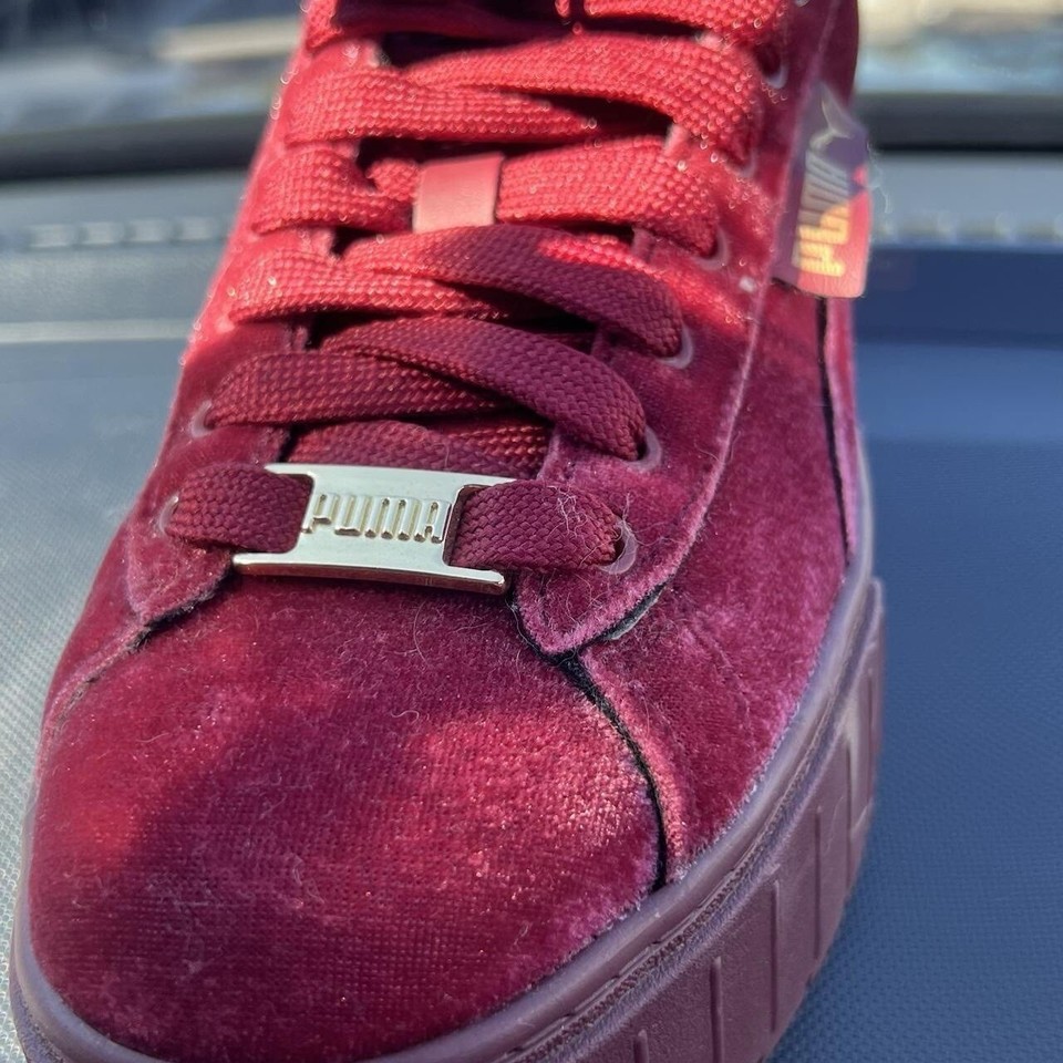 Size 6 - PUMA Mayze Velvet - Tibetan Red 2021 platform sneaker | eBay