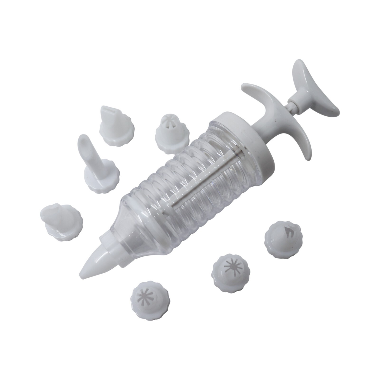 CAKE DECORATING ICING PIPING CREAM SYRINGE TUBE TIPS 8 NOZZLES SET TOOL ...