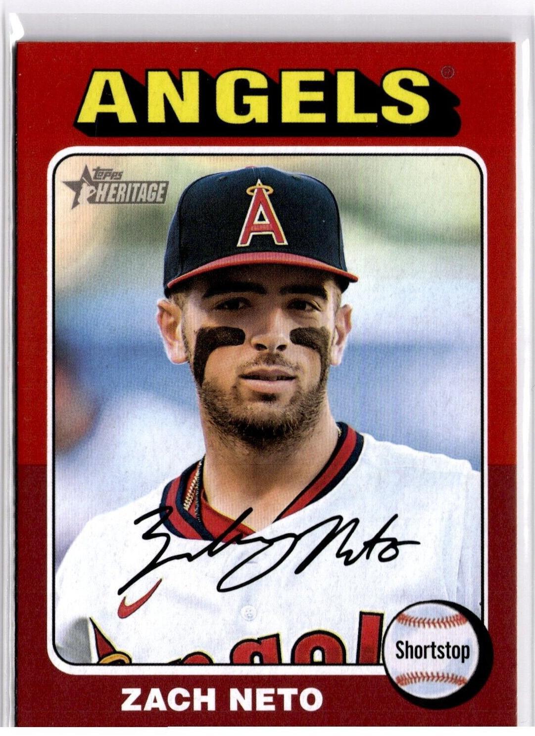 2024 Topps Heritage - Zach Neto #265 Red Border "White Border" Above ...