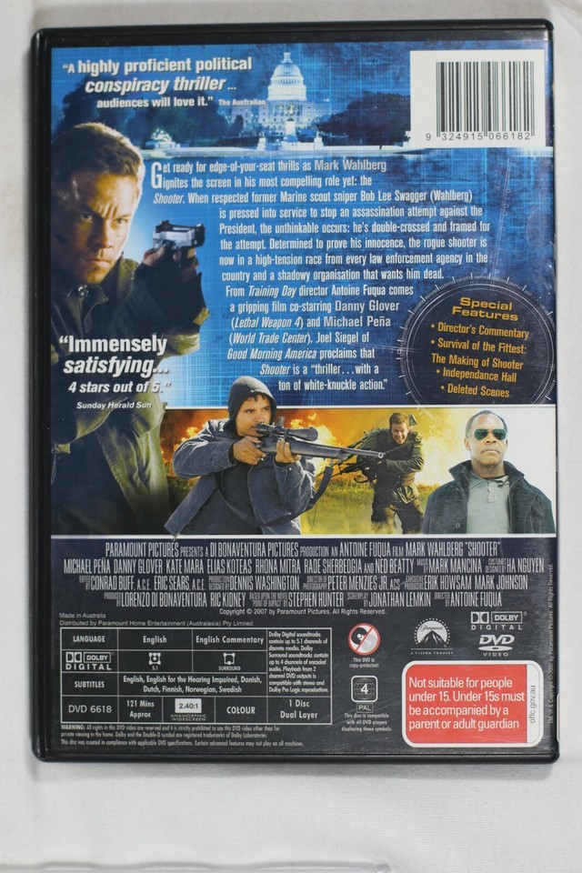 Shooter (DVD, 2007) With Mark Wahlberg Reg 4 Preowned (D721) | eBay