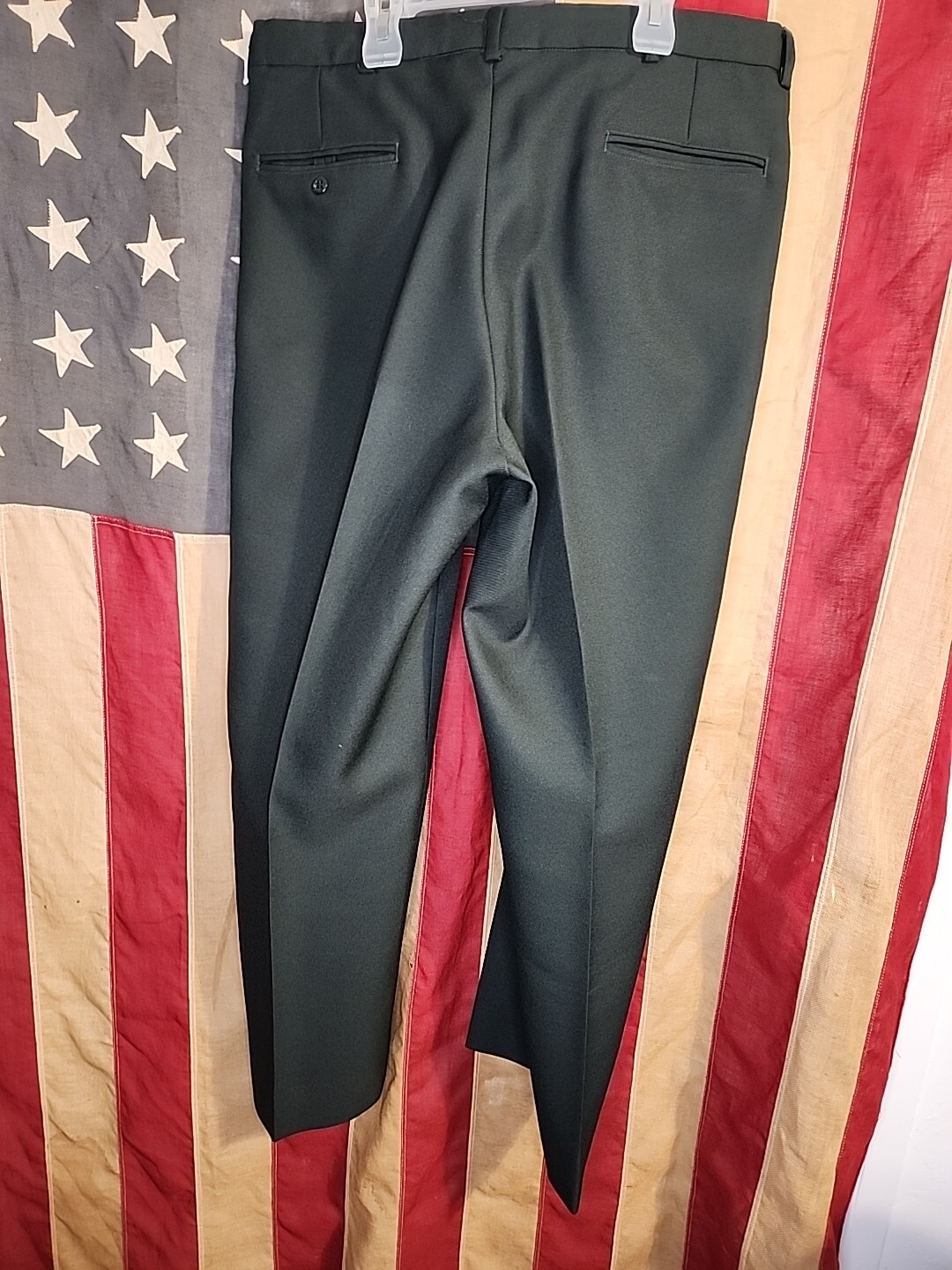 Mens Class A OFFICER Serge Green Army Dress Pants WITH BLACK BRAID Size ...