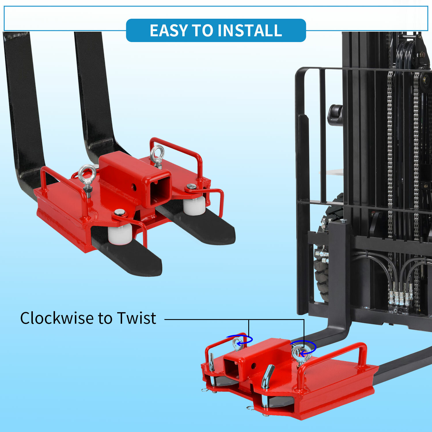 2" Forklift Hitch Receiver Dual Pallet Forks Trailer Towing Adapter ...