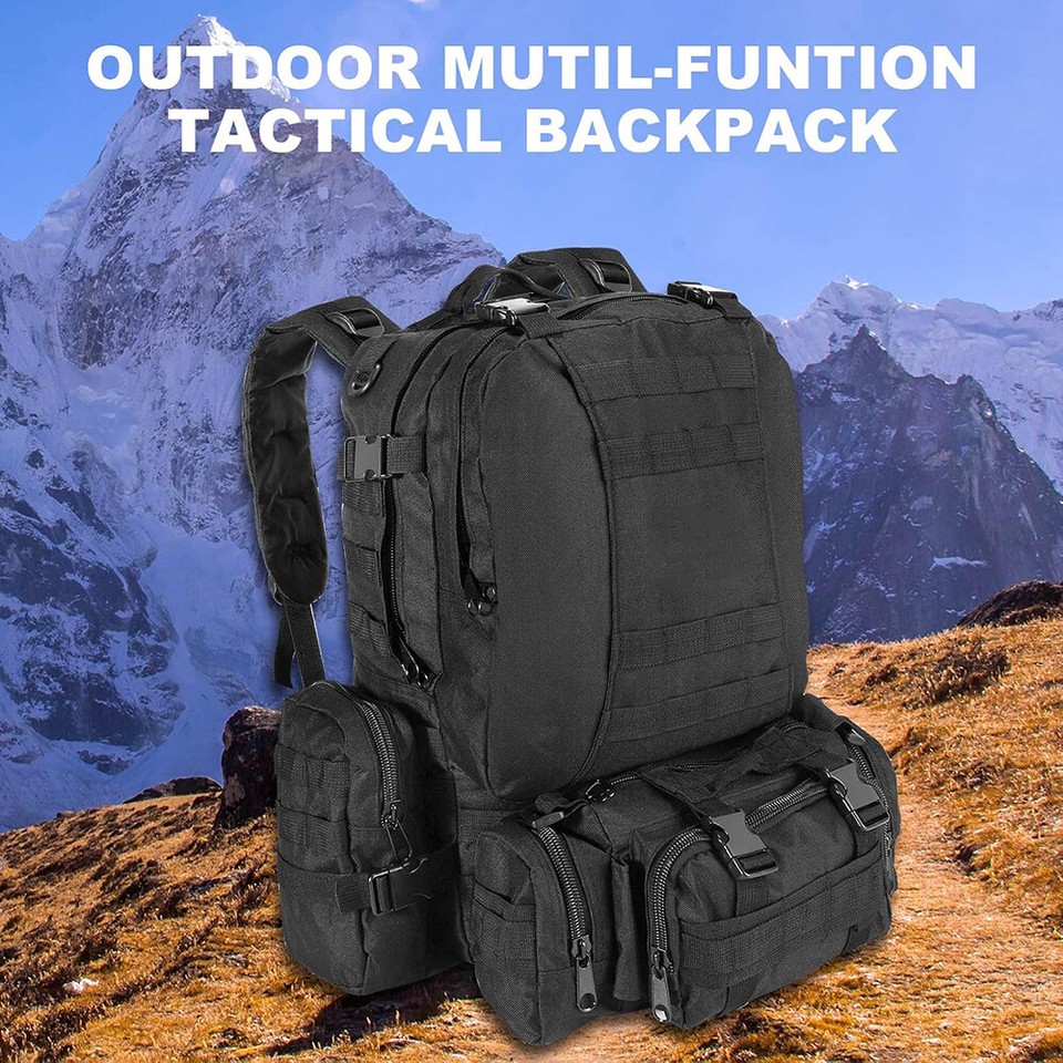 60L Military Tactical Backpack Rucksack Travel Bag for Camping Hiking ...