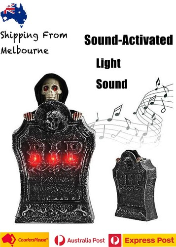 Halloween Tombstone Pop Up Skeleton Sound-Activated Haunted House ...
