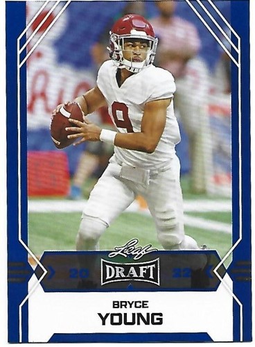 Bryce Young 2022 ROOKIE Leaf Draft Blue Parallel #02 Alabama Crimson ...