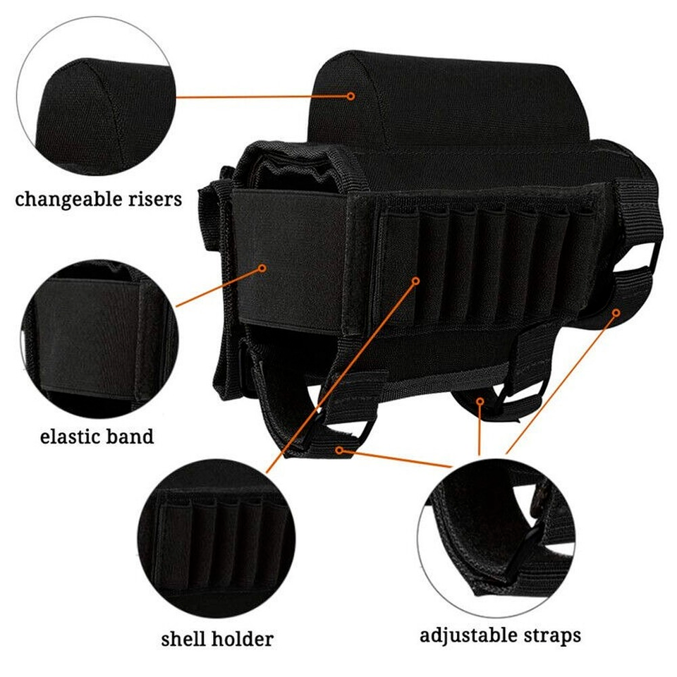 Tactical Buttstock Rifle Cheek Rest Pouch Military Bullet Holder Bag ...