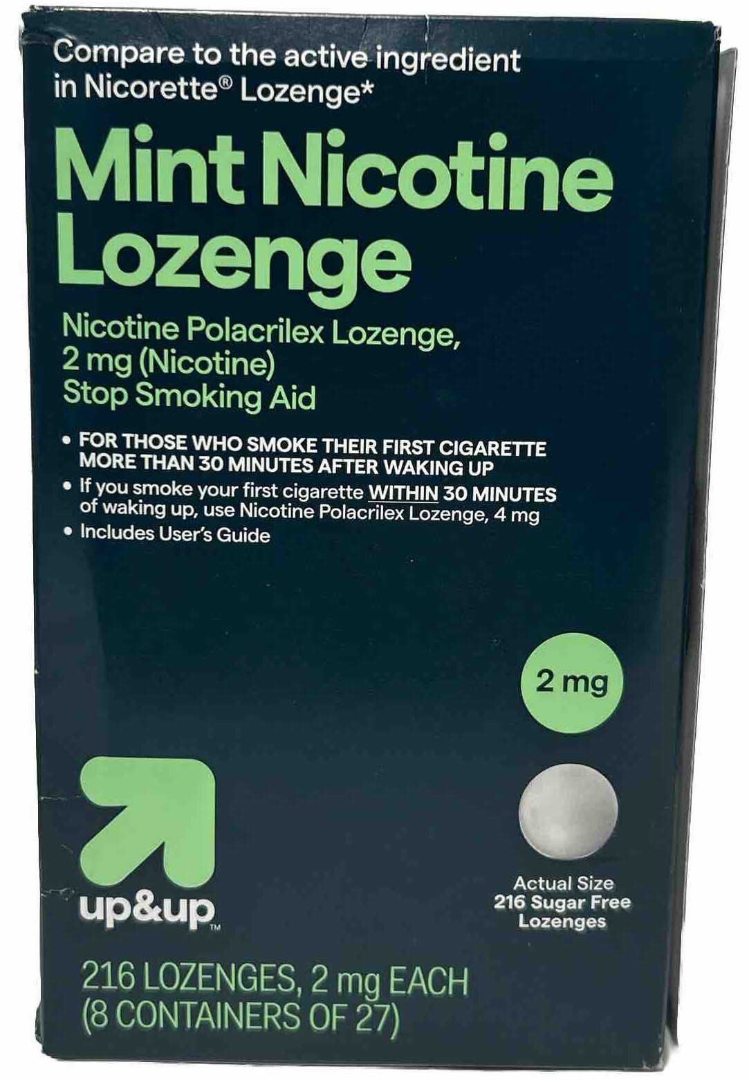 Up&Up Mint Nicotine Lozenge 2mg 216ct Exp10/25+ #8711 370030628711 | eBay