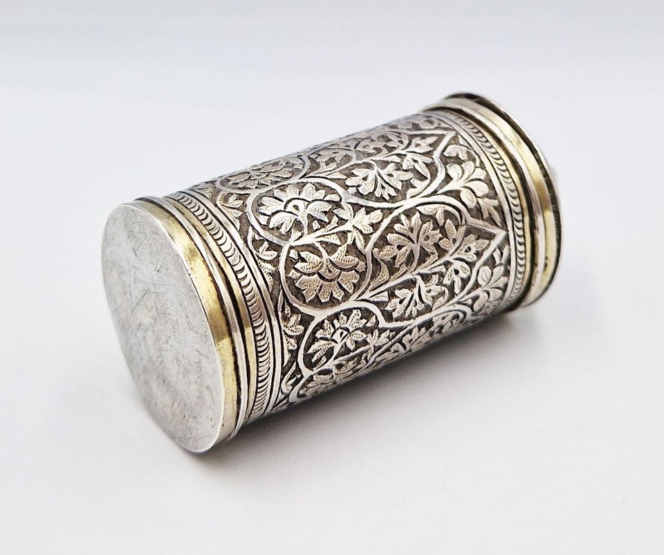 FINE INDIAN KASHMIRI SOLID SILVER PARCEL GILT PEPPER POT c1900 | eBay