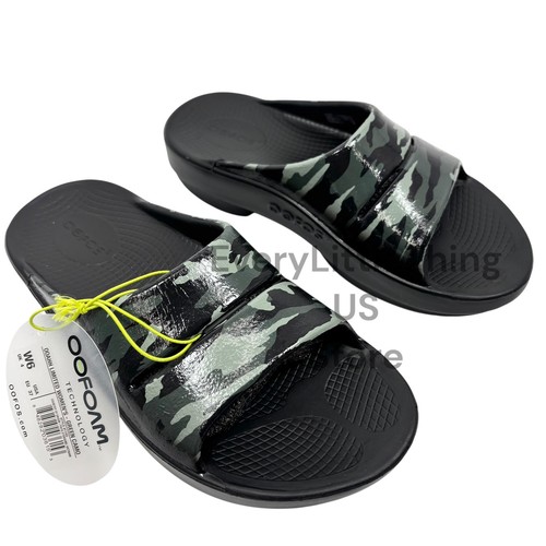 NEW Oofos Ooahh Slide Sandals Womens 6 Limited Edition Green Camo ...