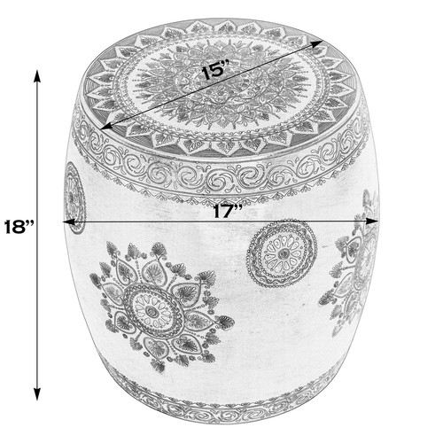 Butler Specialty Company Imani 17" Round Hand Painted Iron Drum Side ...