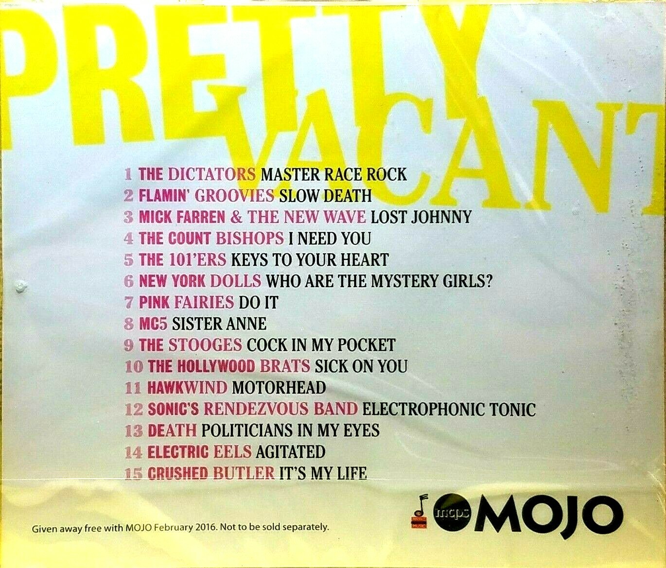 MOJO PRESENTS PRETTY VACANT 15 PRE-PUNK NUGGETS CD 2016 BRAND NEW ...