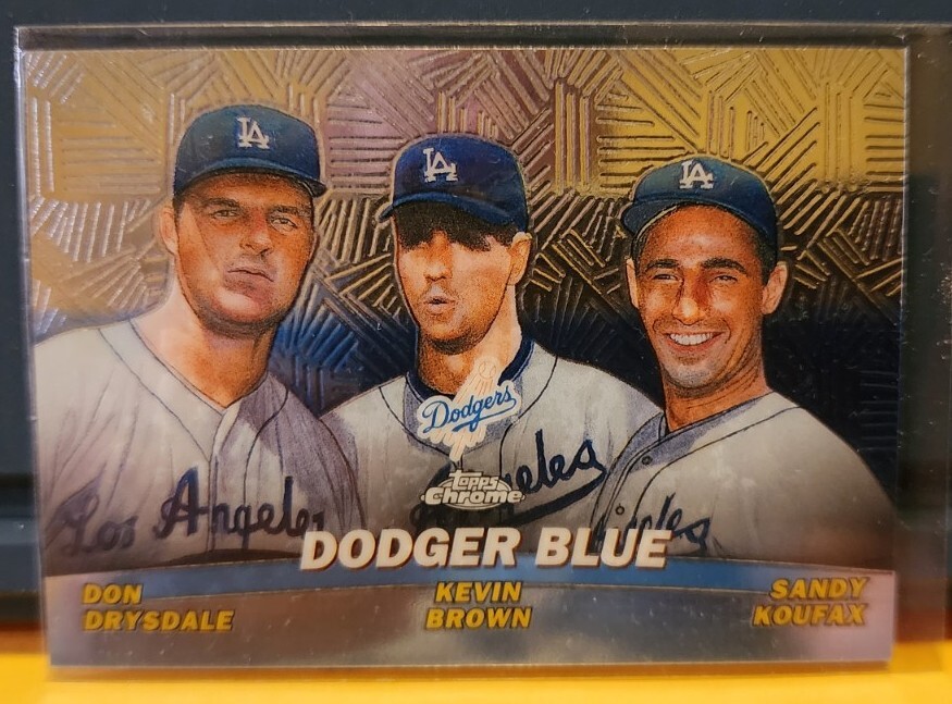 SANDY KOUFAX DON DRYSDALE - HOF - 2001 TOPPS CHROME DODGER BLUE COMBO ...