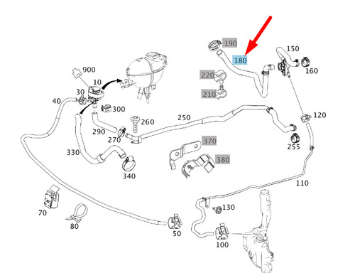 NEW MERCEDES-BENZ C W204 ENGINE AND DISTRIBUTOR HOSE A2048302696 ...