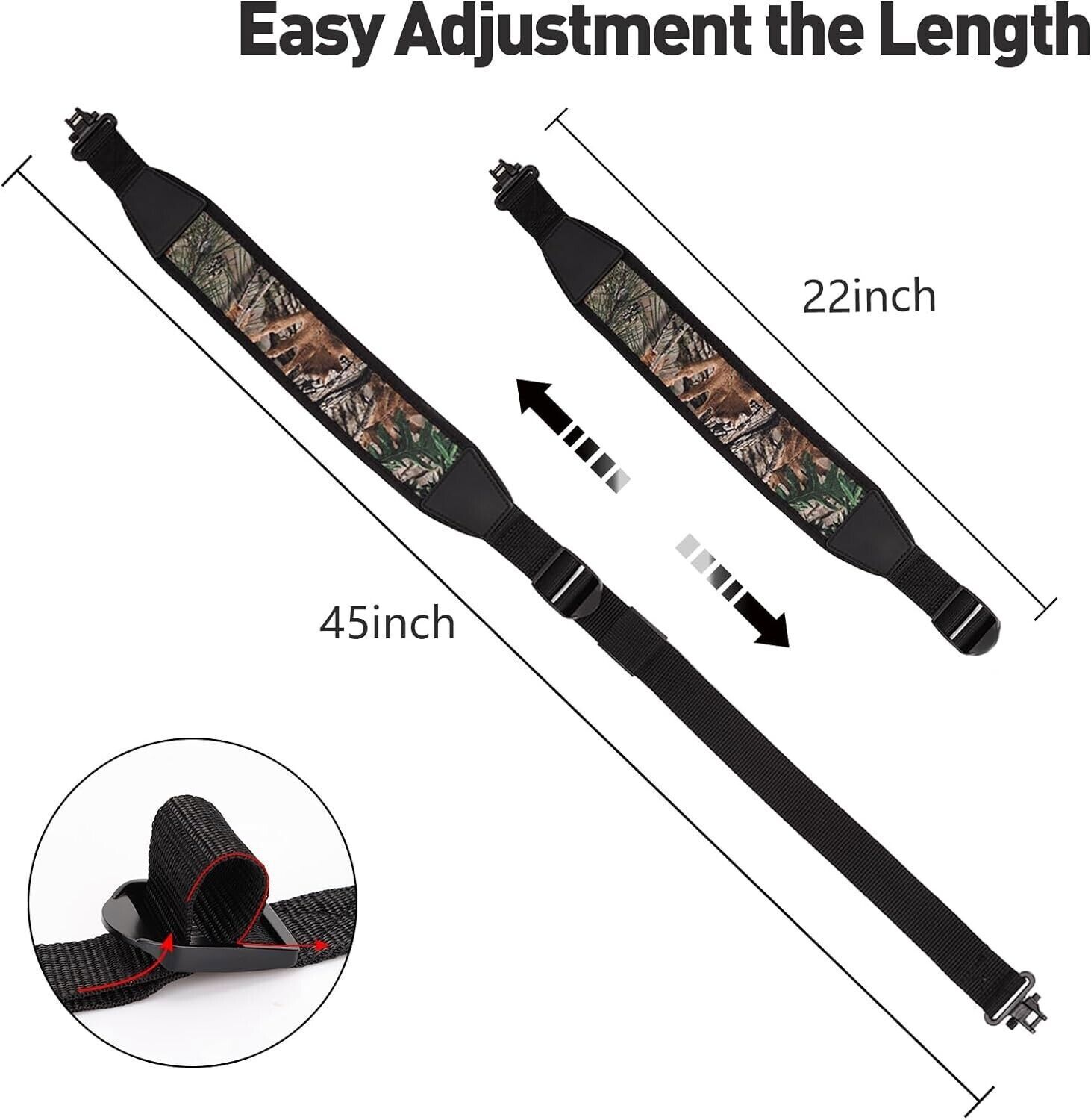 Two Point Camouflage Rifle Gun Sling With Swivels Non-slip Shoulder Pad Strap US | eBay