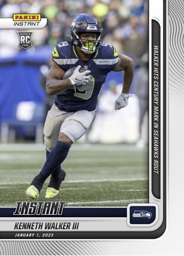 KENNETH WALKER III HITS CENTURY MARK IN ROUT PANINI INSTANT 2023 ROOKIE ...