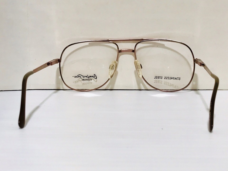 KENMARK FLEX 55mm SQUARE BROWN METAL MEN'S EYEGLASSES OPHTHALMIC FRAME ...