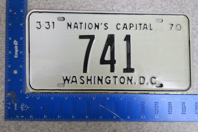 Washington DC District of Columbia License Plate Tag #741 Low 3 Three ...