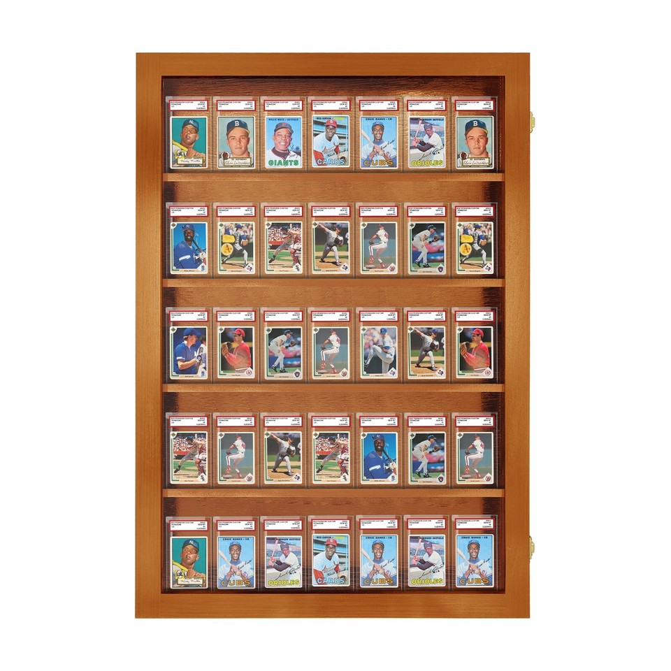 Baseball Card Display Case Sports Card Frame Lockable -Holds 35 PSA ...