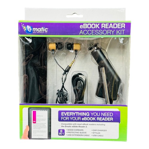 Ematic Universal eBook Reader Accessory Kit EA104 6-in-1 Car Charger ...