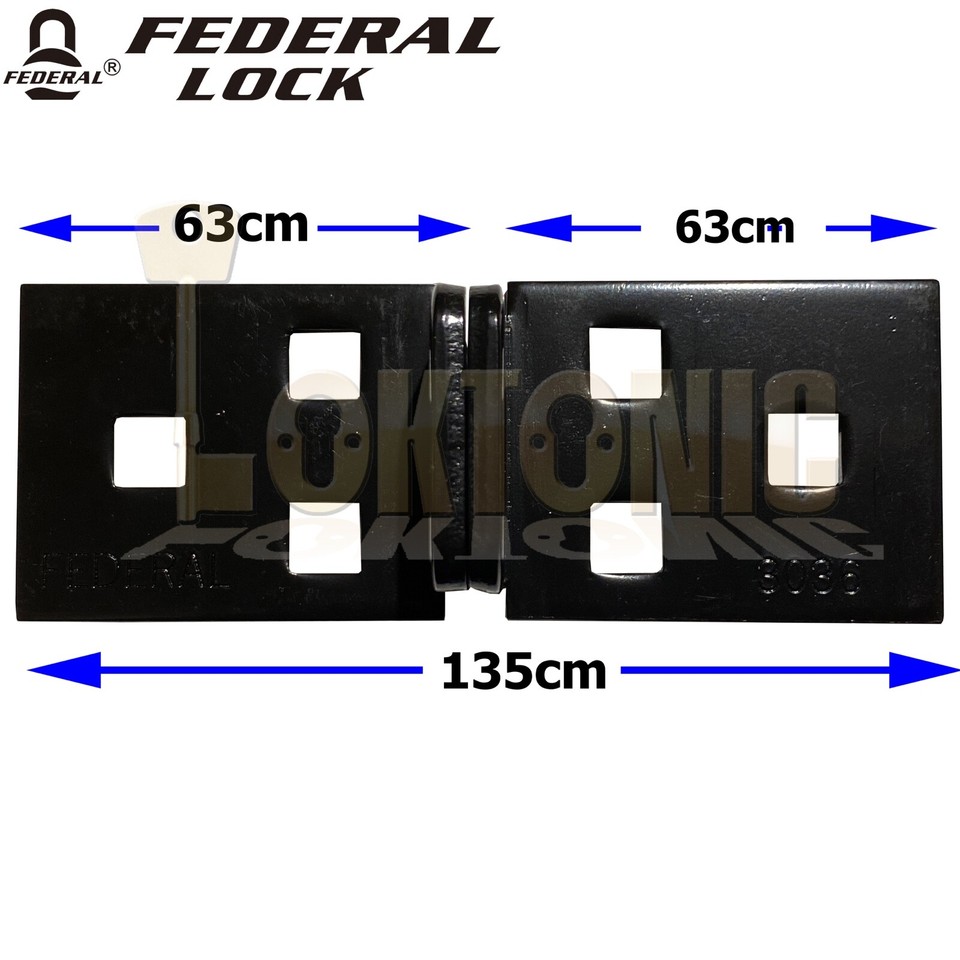 Federal FD6336 Solid Steel Bracket Hasp + Puck Lock Padlock Shed Van ...