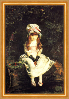 Cherry Ripe John Everett Millais Porträt Kind weißes Kleid H A3 0531 ...