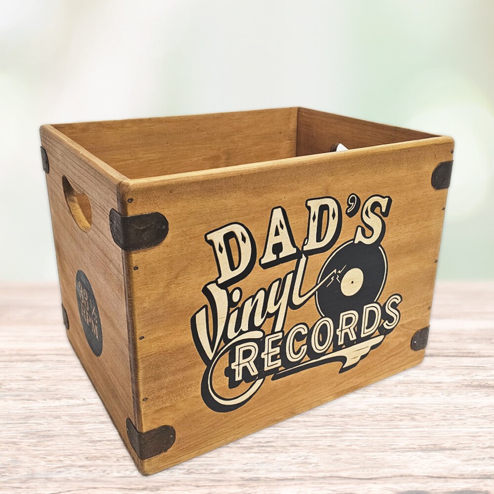 Retro Record Box 12" Vintage Wooden Handcrafted Album Crate For LP ...